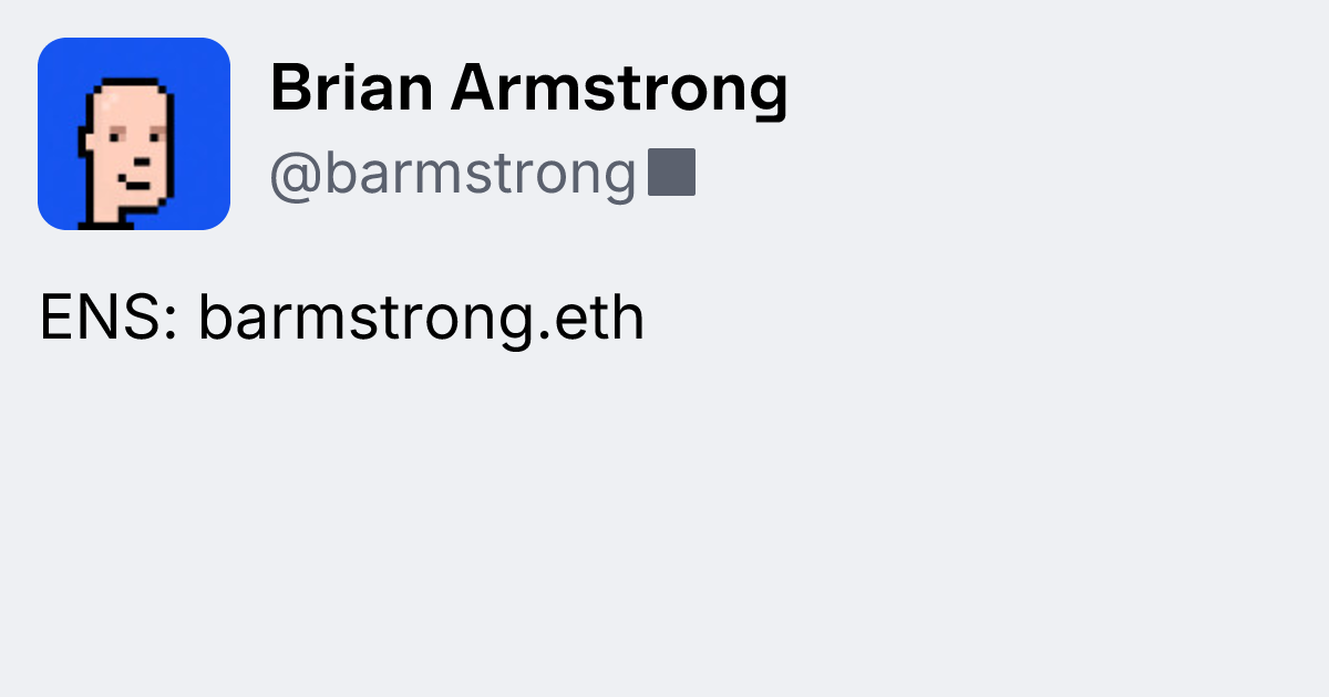 Brian Armstrong (@barmstrong)
